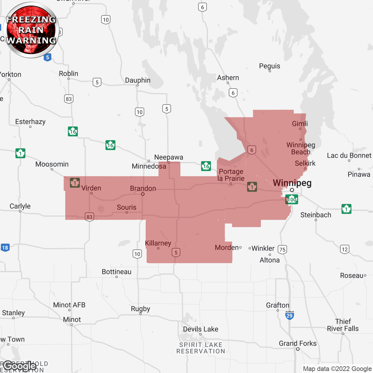 Freezing Rain Warning Issued
