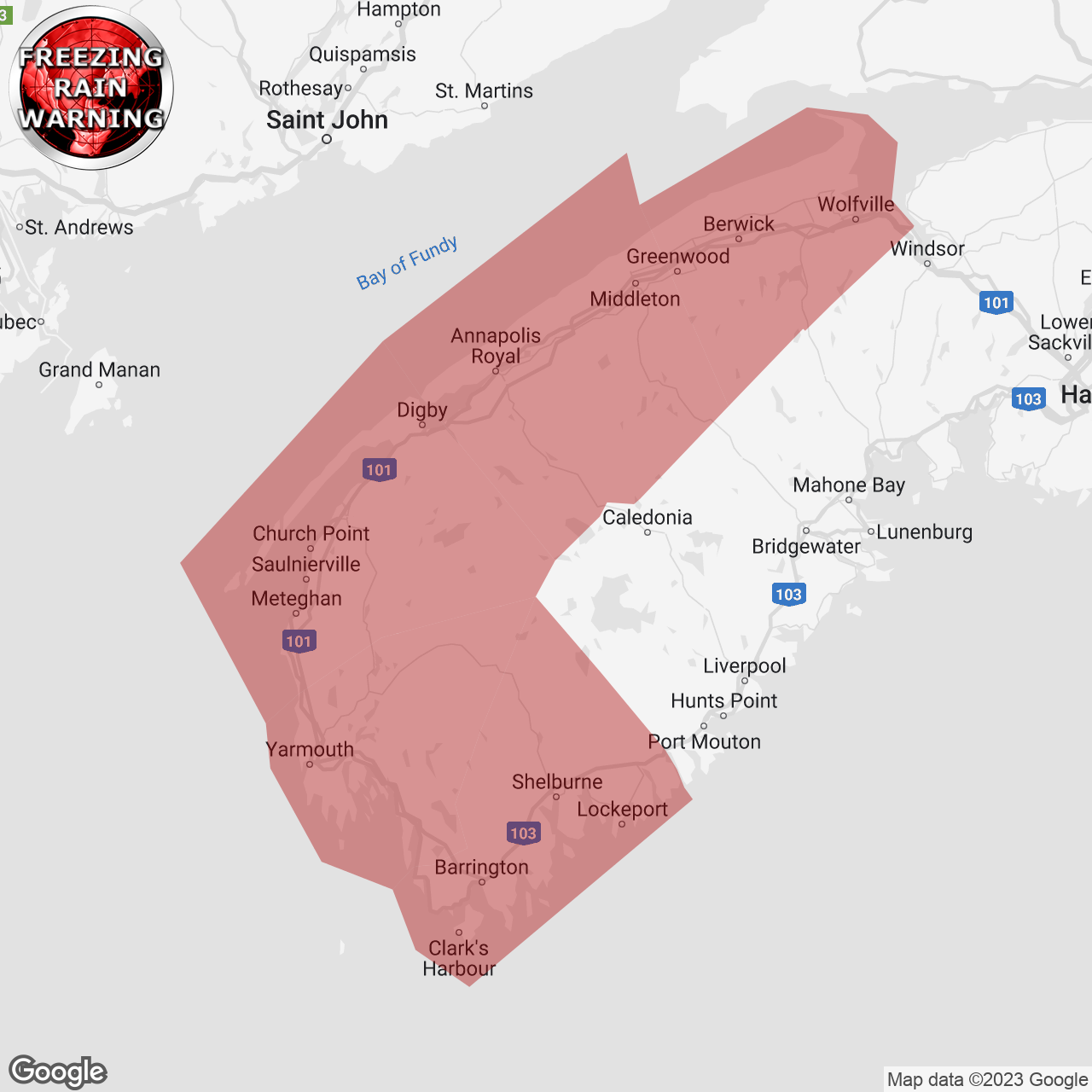 Freezing Rain Warning Issued