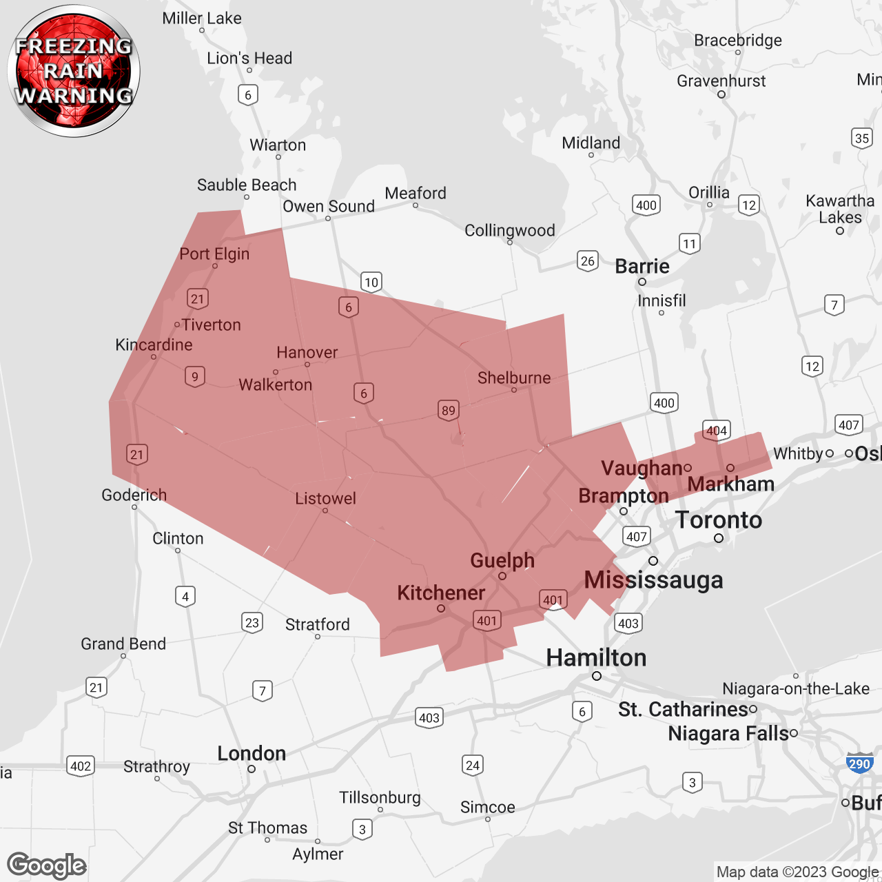 Freezing Rain Warning Issued