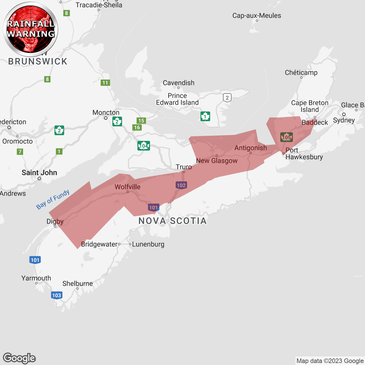 Rainfall Warning Issued