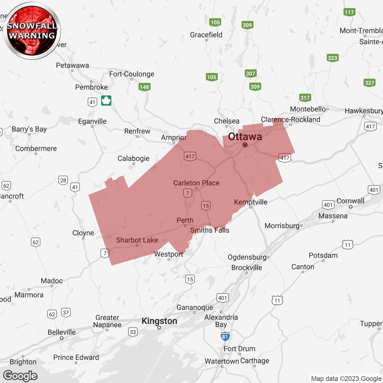 Snowfall Warning Issued