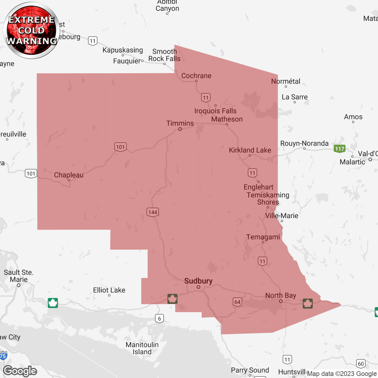 Extreme Cold Warning Issued