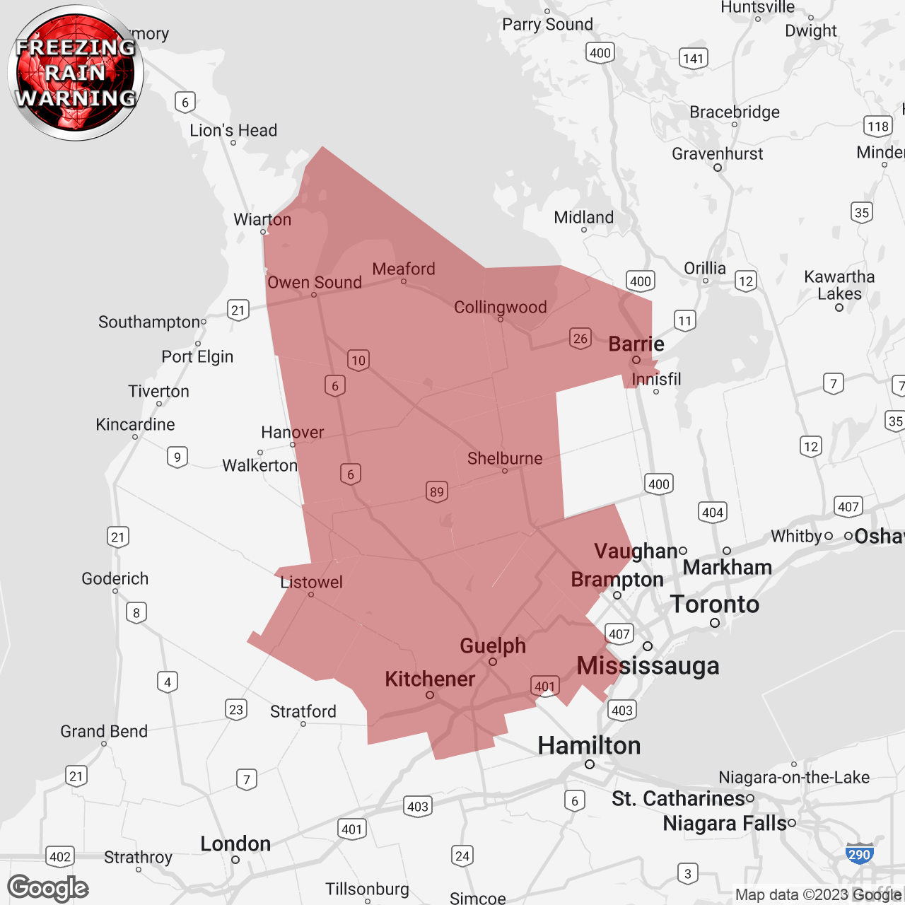 Freezing Rain Warning Issued