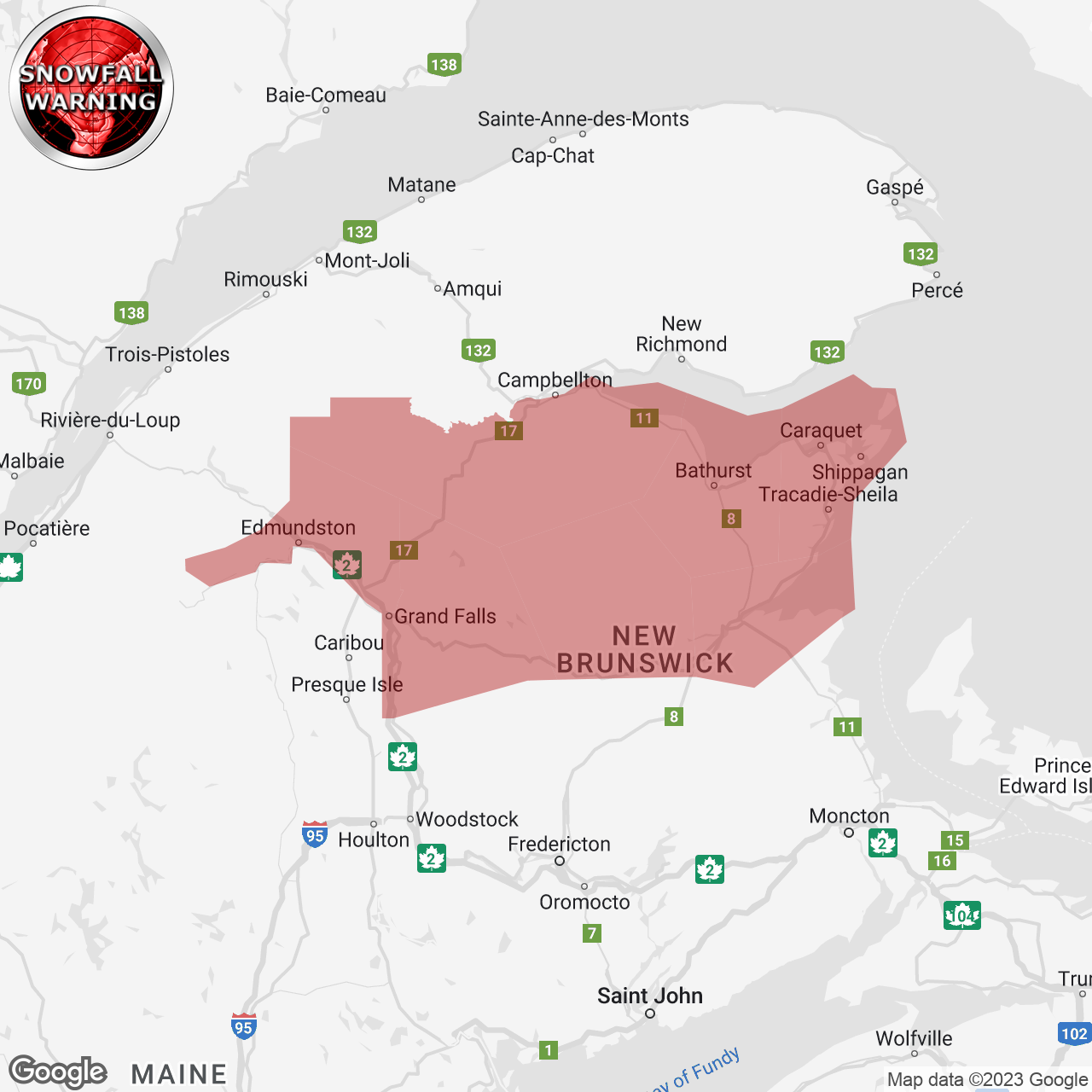 Snowfall Warning Issued