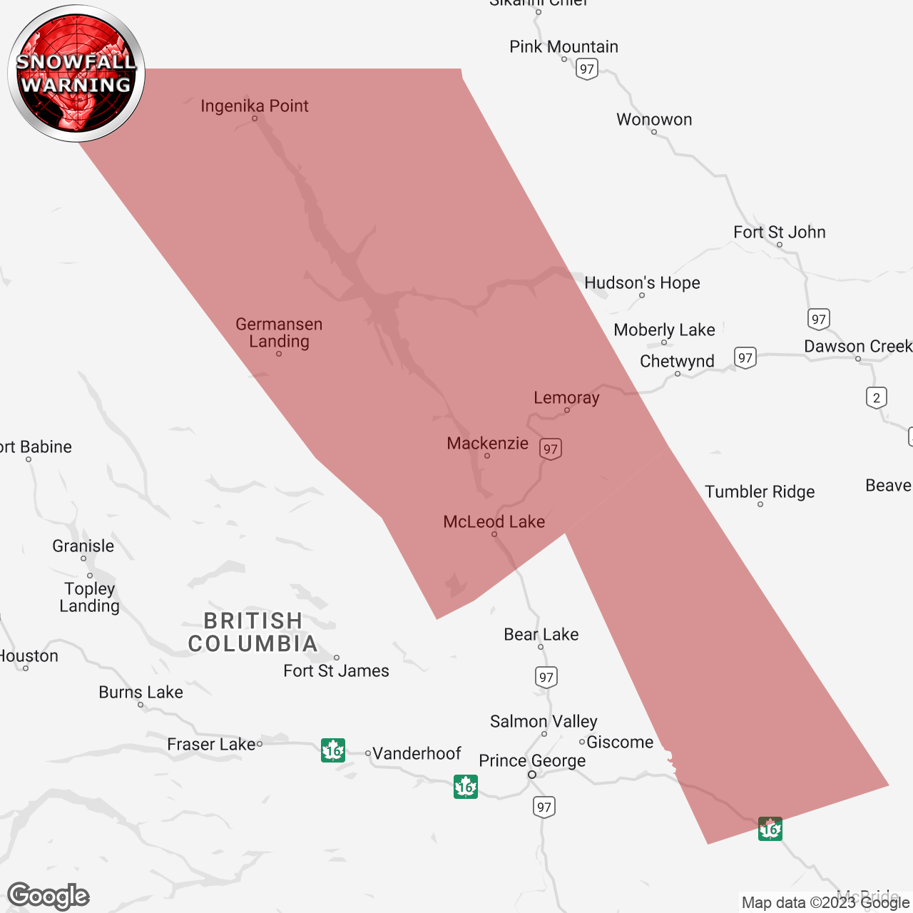 Snowfall Warning Issued