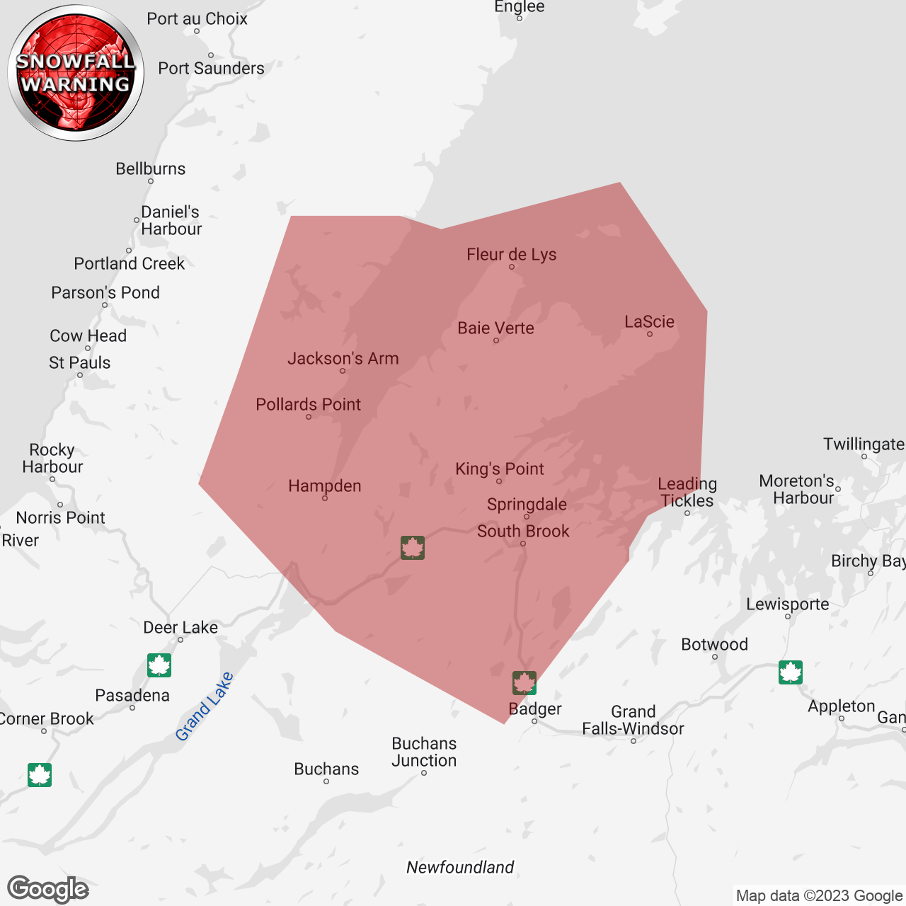 Snowfall Warning Issued