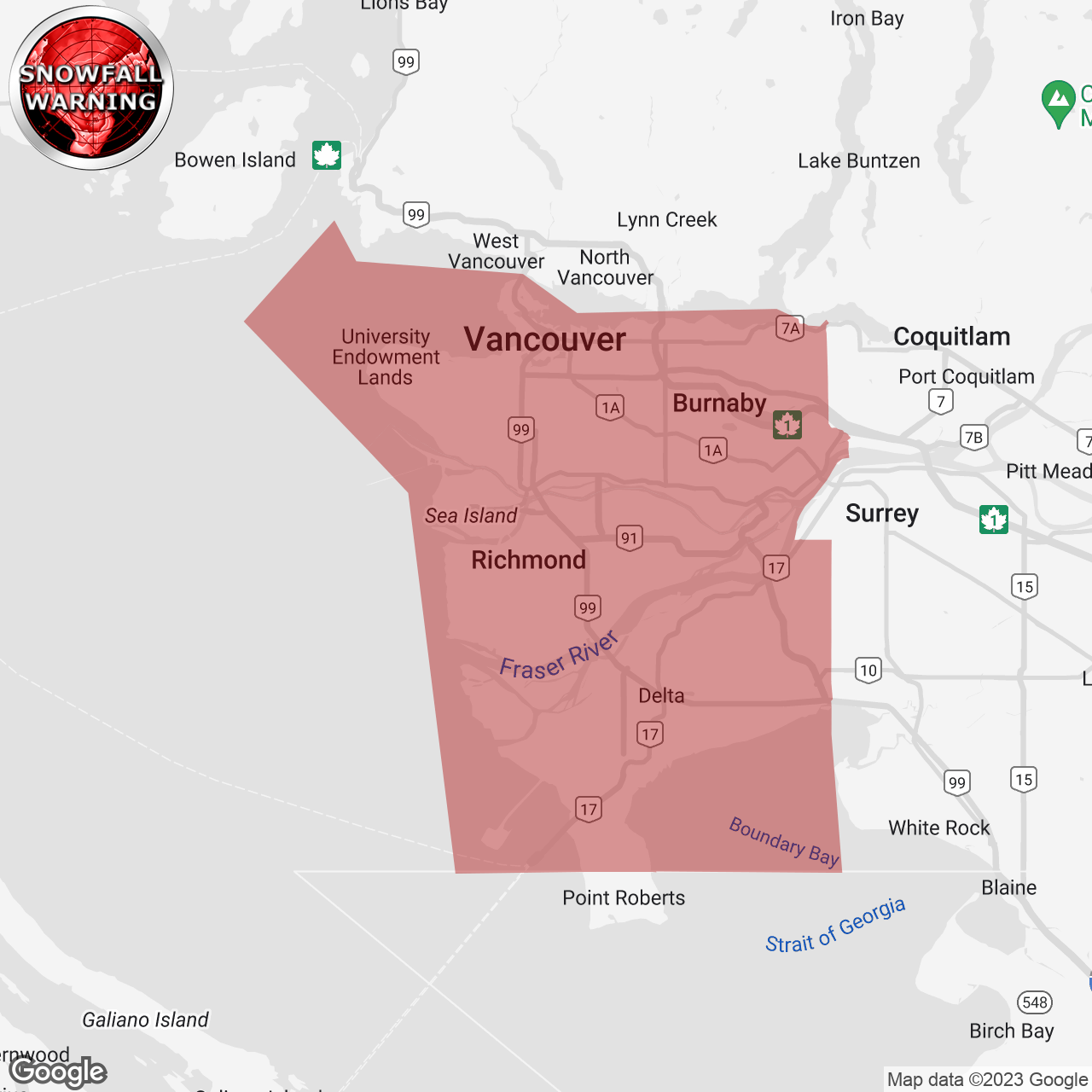 Snowfall Warning Issued