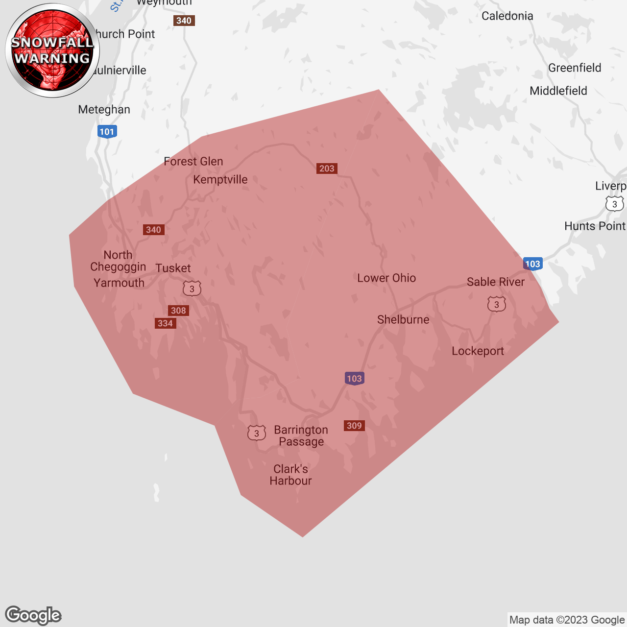 Snowfall Warning Issued