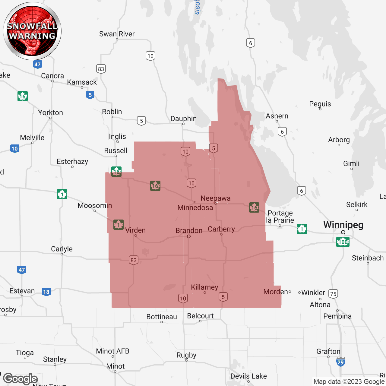 Snowfall Warning Issued