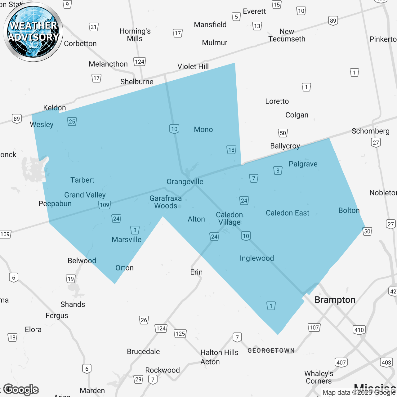 Weather Advisory Issued