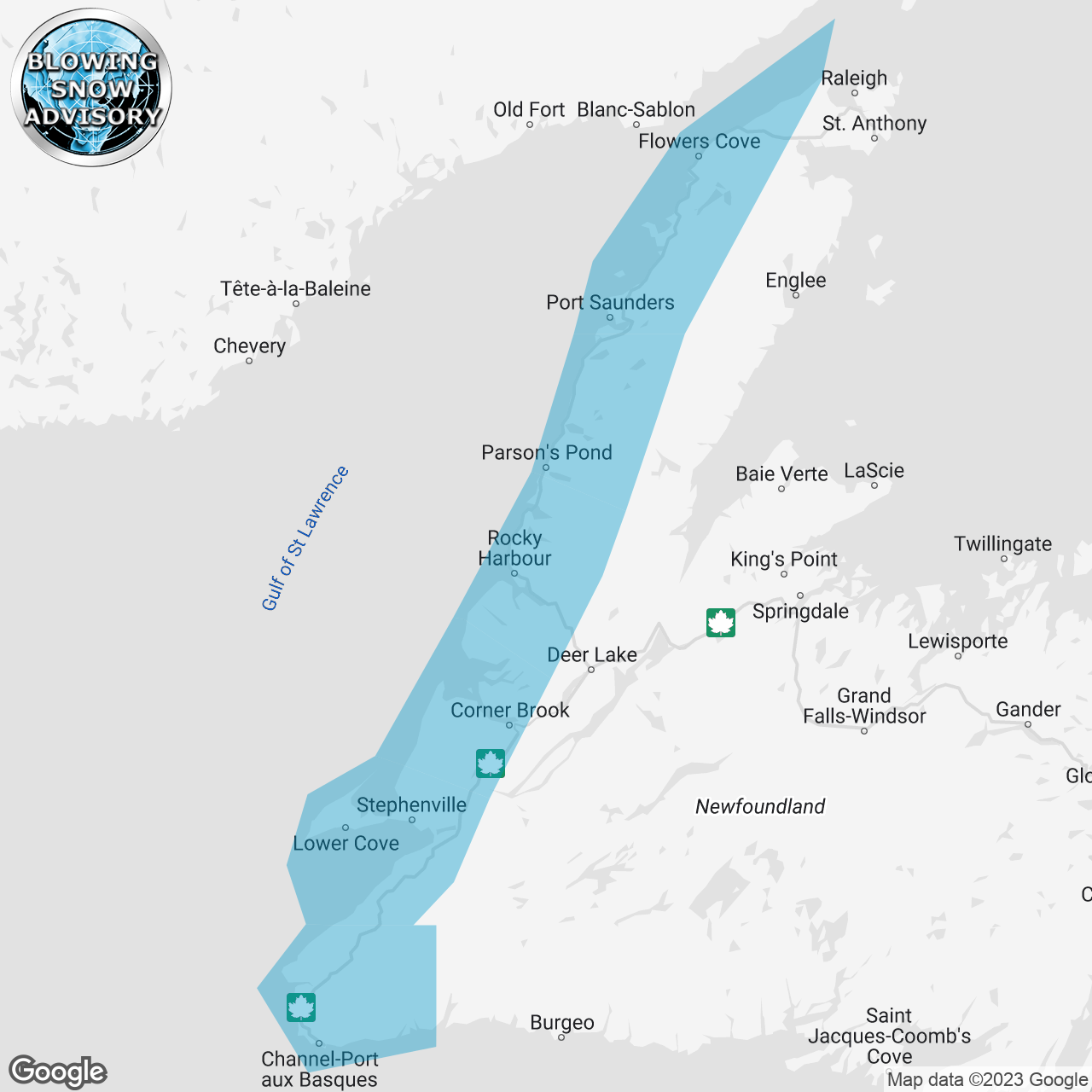 Blowing Snow Advisory Issued