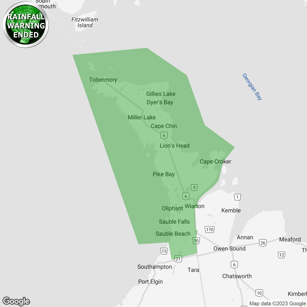 Rainfall Warning Ended