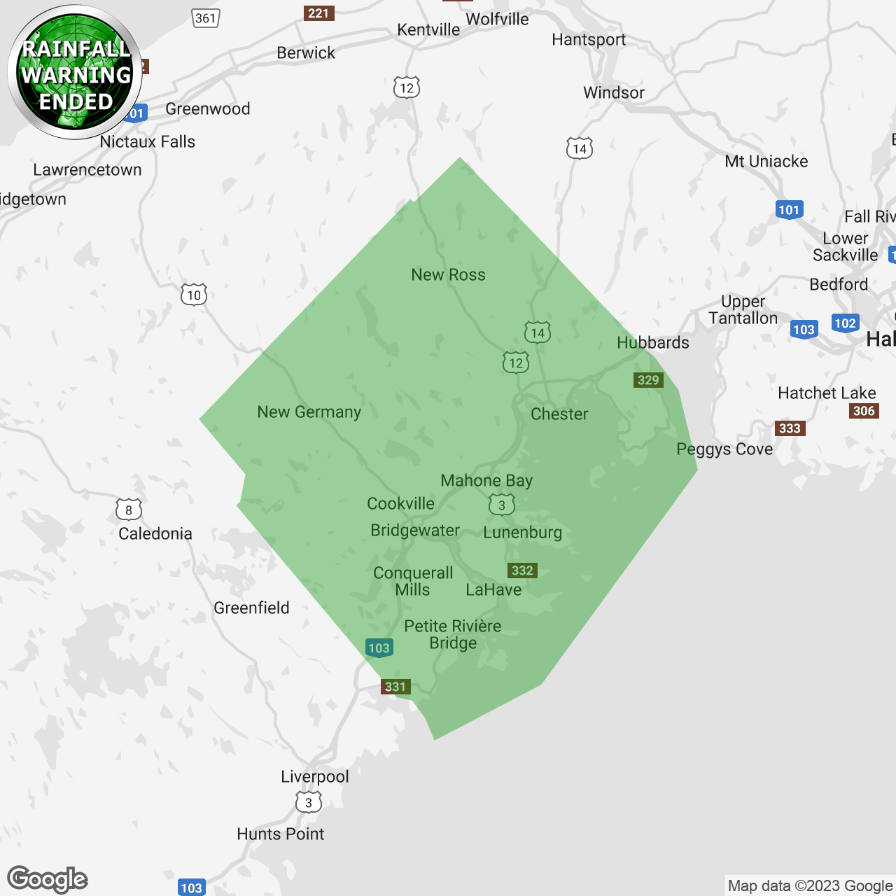 Rainfall Warning Ended