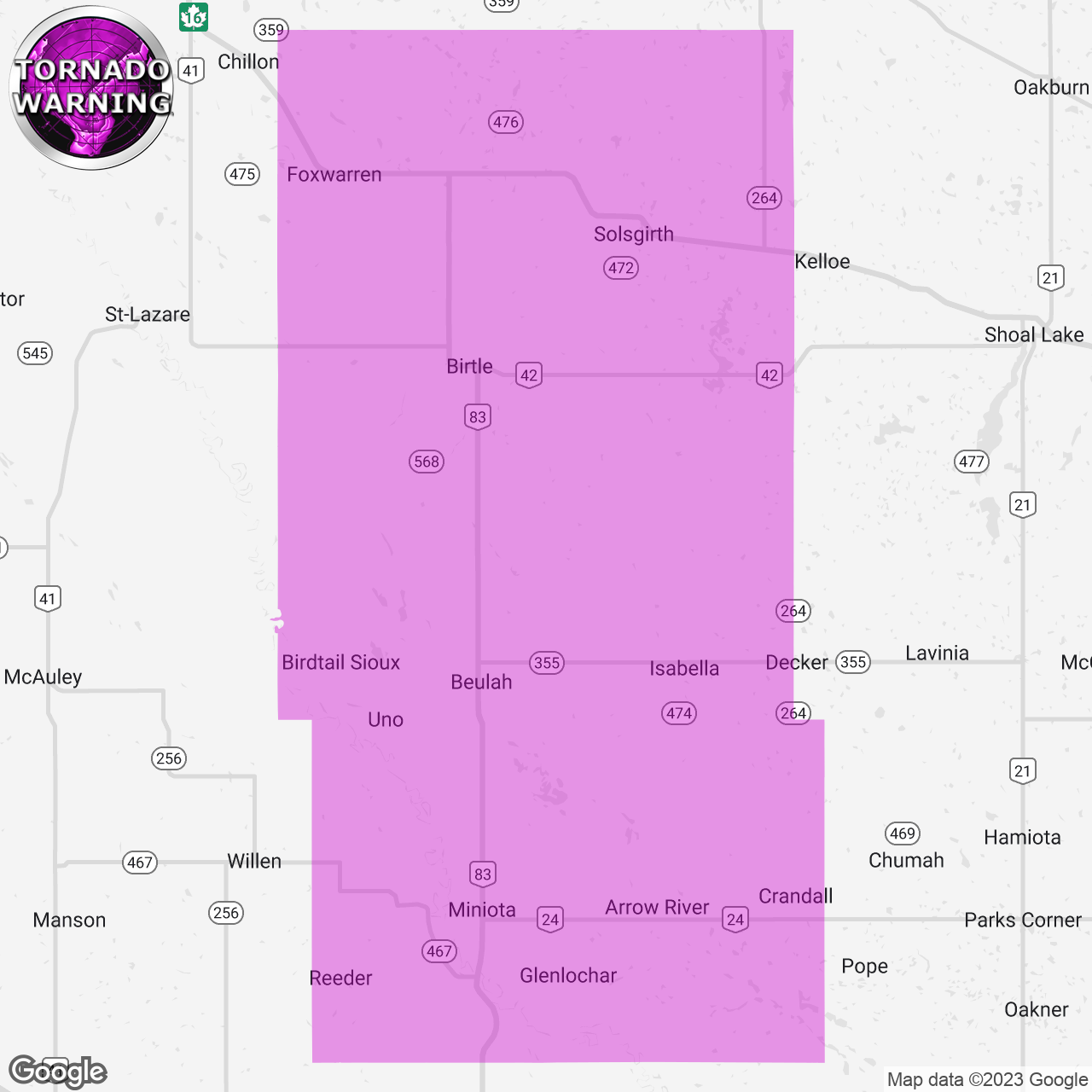 Tornado Warning Replaces Severe Thunderstorm Warning