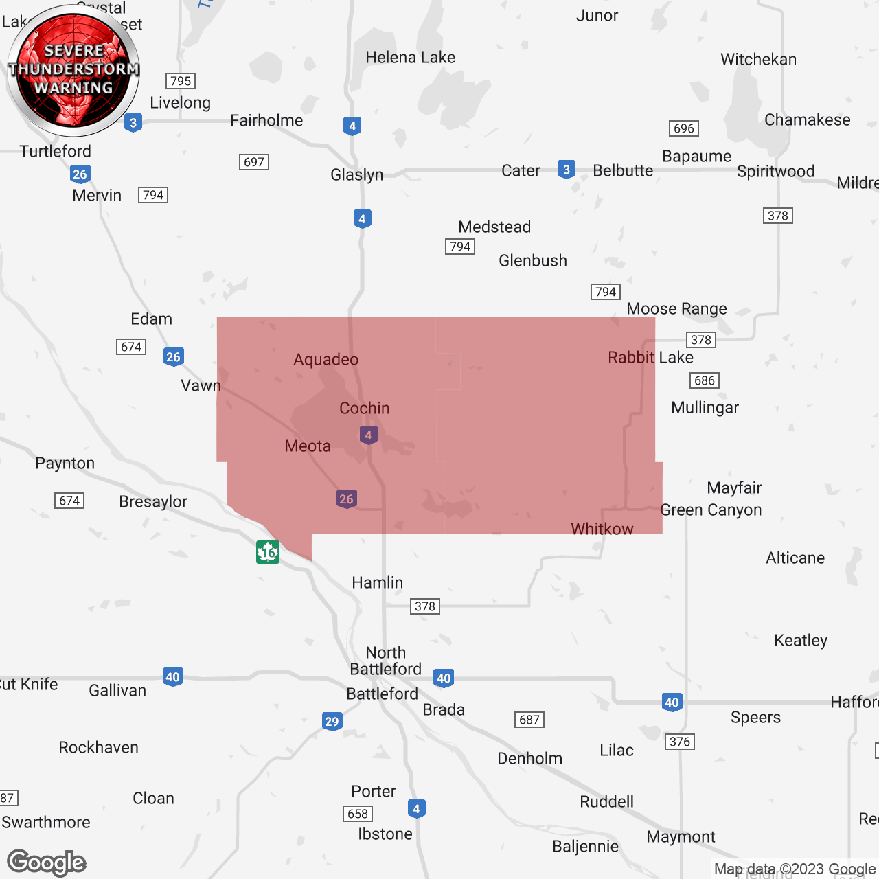 Severe Thunderstorm Warning Issued