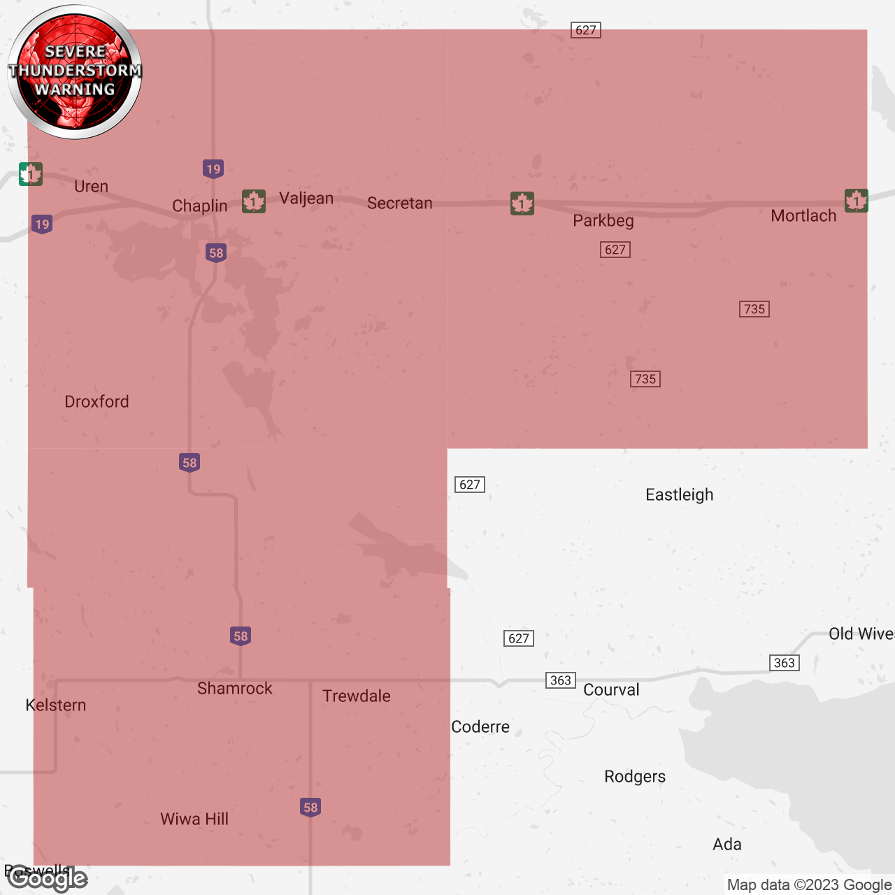 Severe Thunderstorm Warning Issued