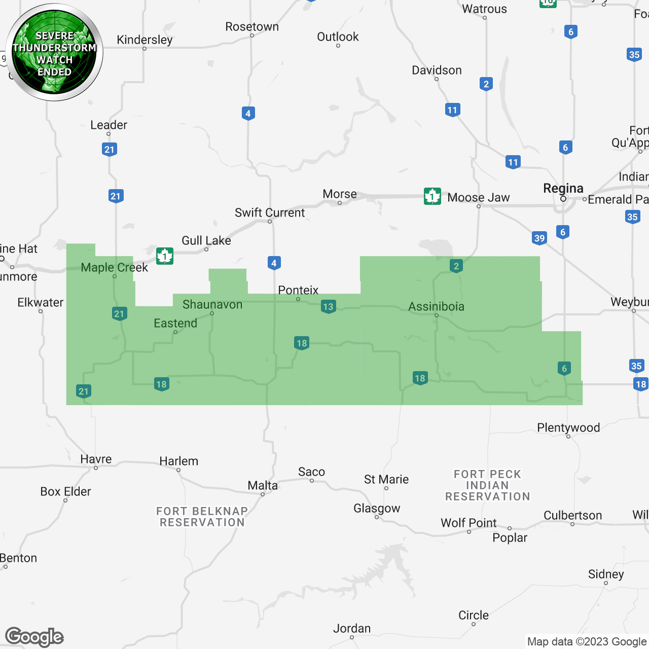 Severe Thunderstorm Watch Ended