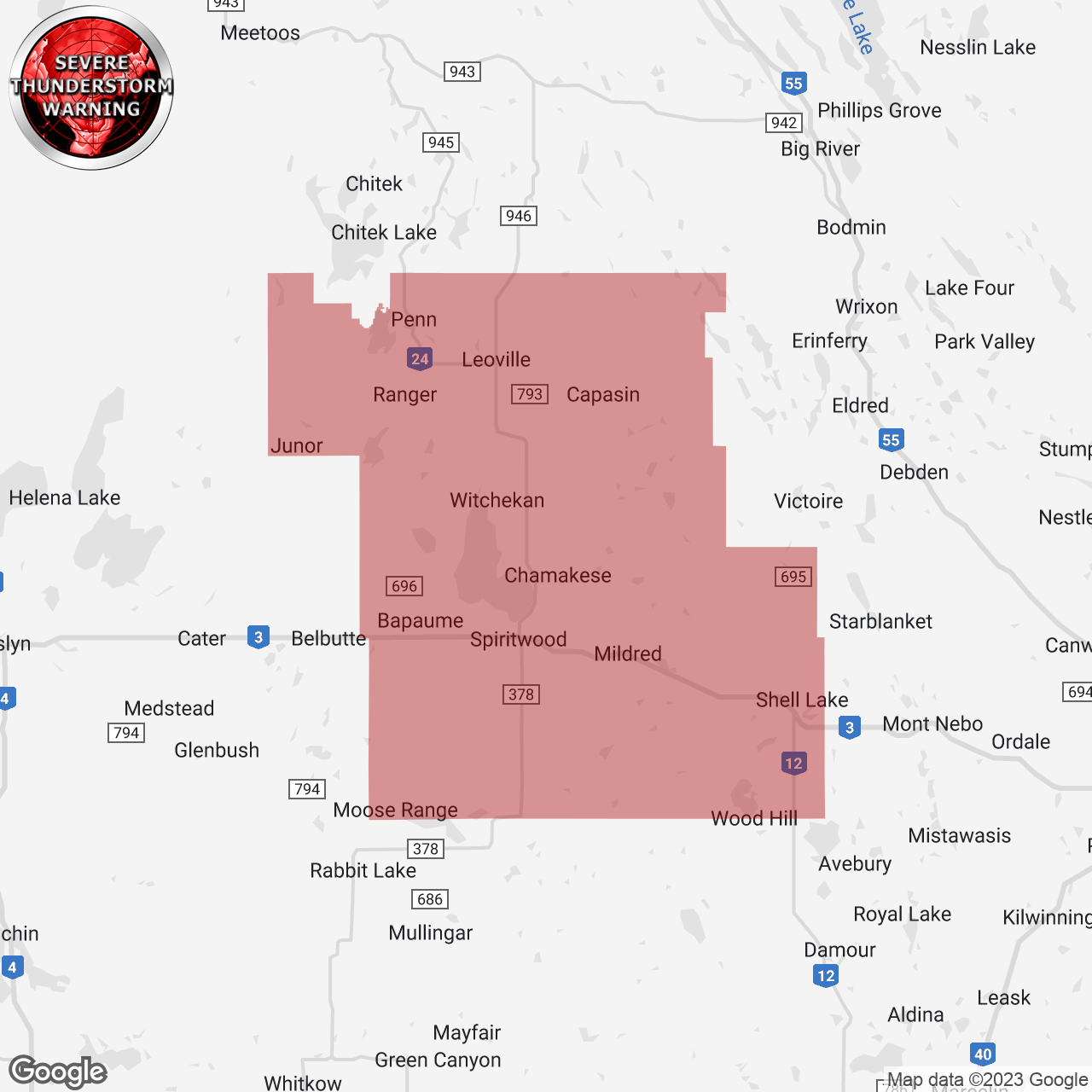 Severe Thunderstorm Warning Issued Severe Thunderstorm Warning Issued
