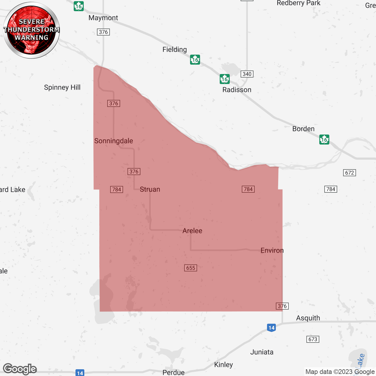 Severe Thunderstorm Warning Issued