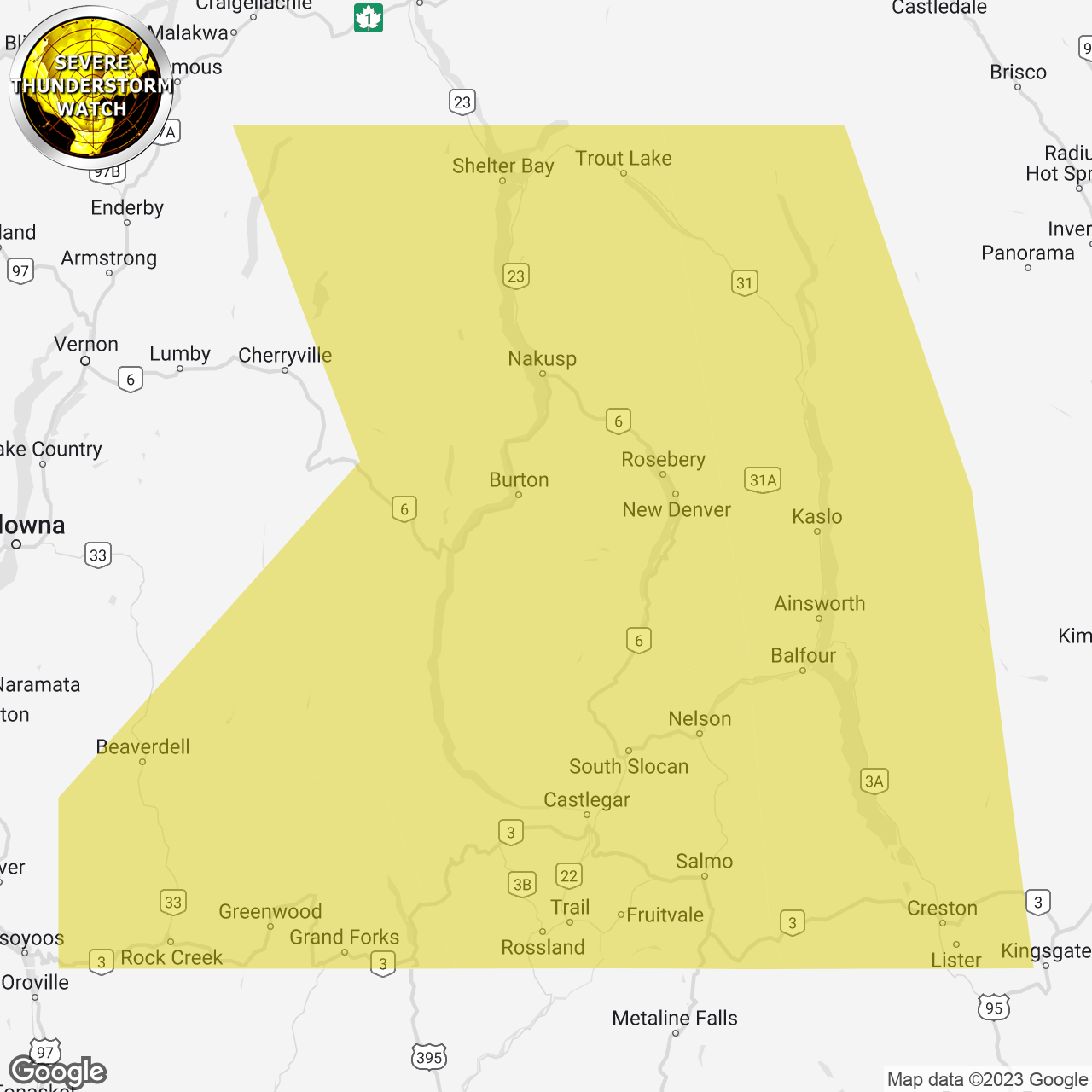Severe Thunderstorm Watch Issued