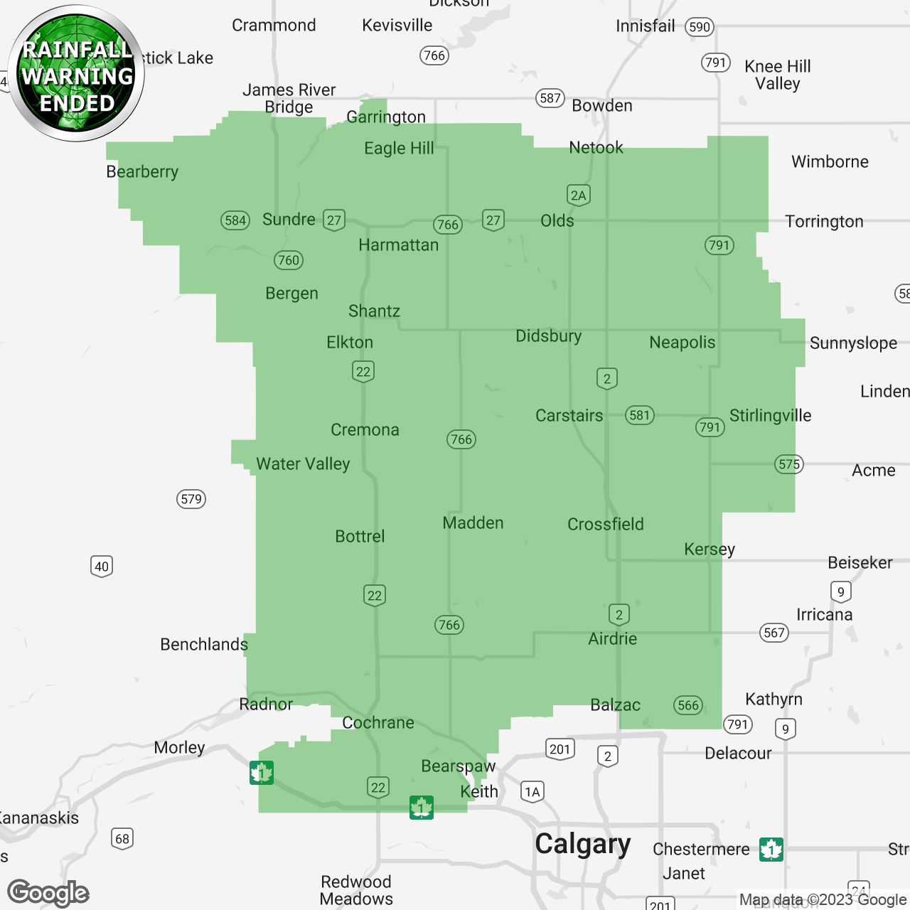Rainfall Warning Ended