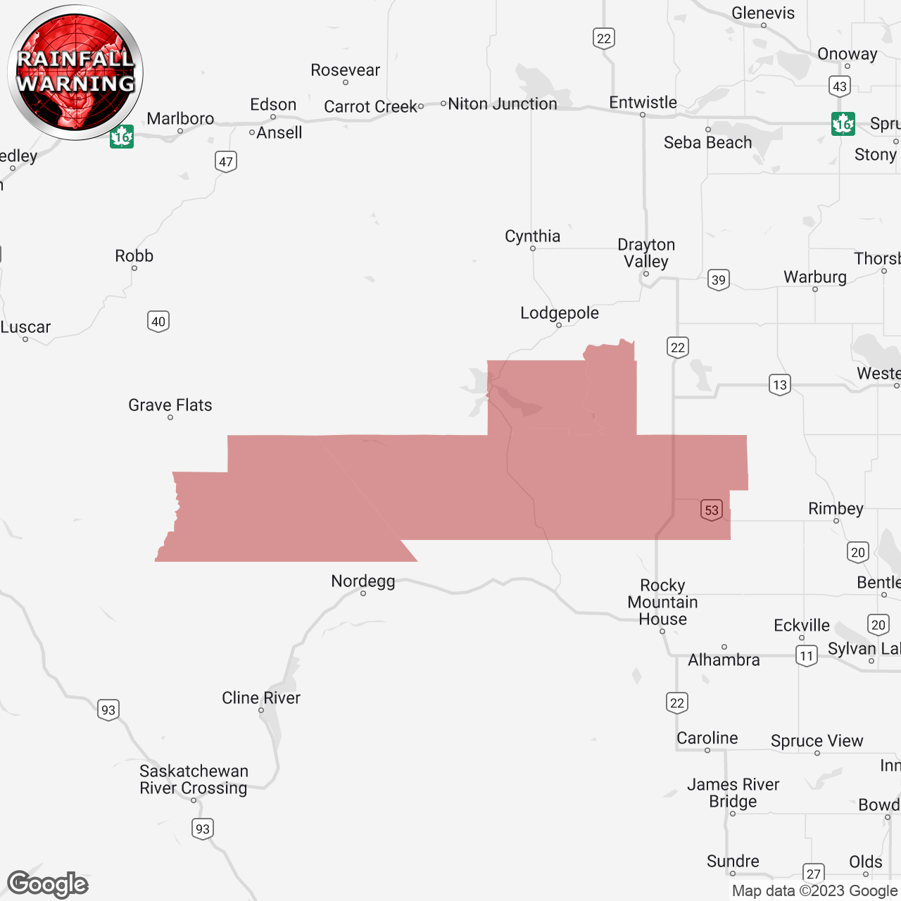 Rainfall Warning Issued