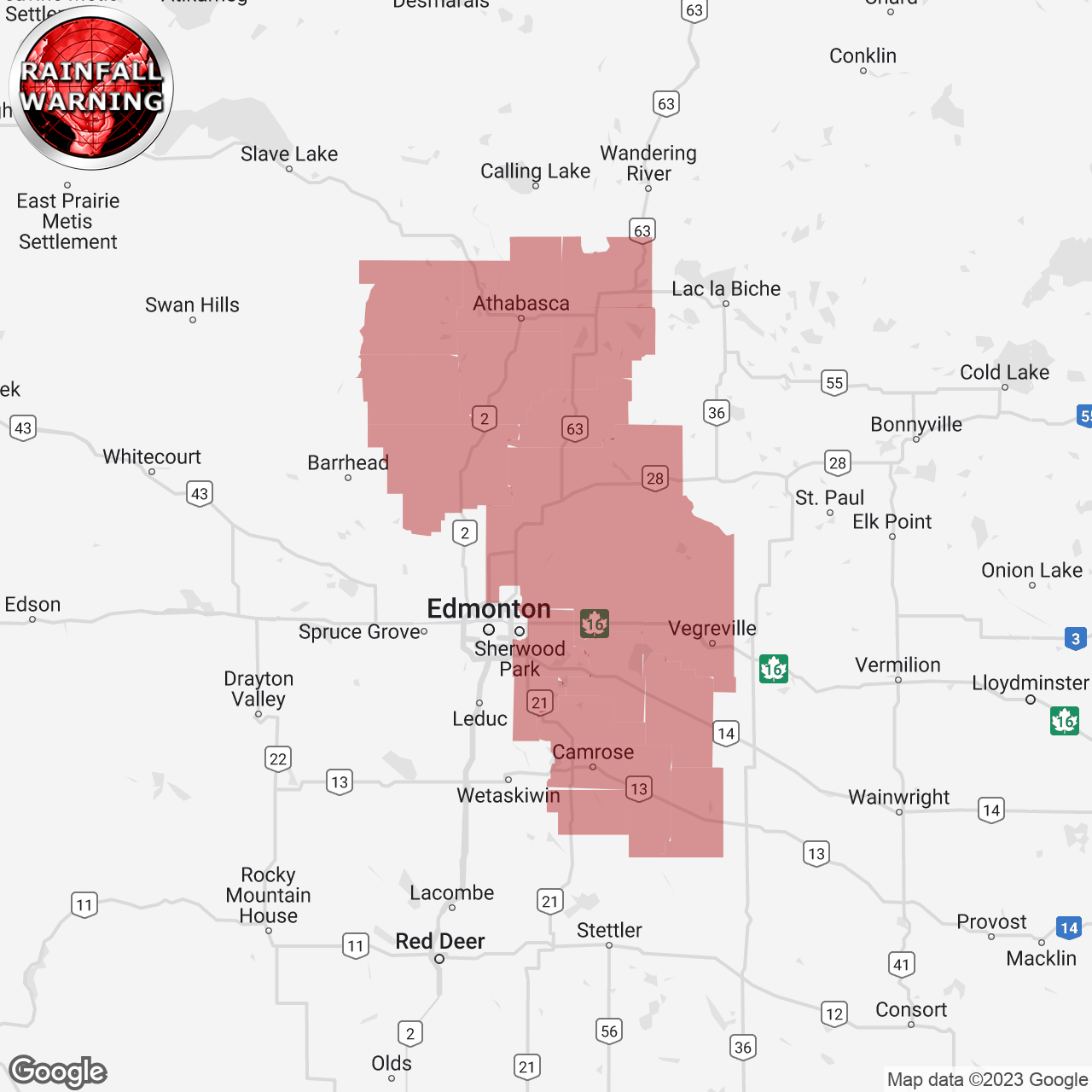 Rainfall Warning Issued