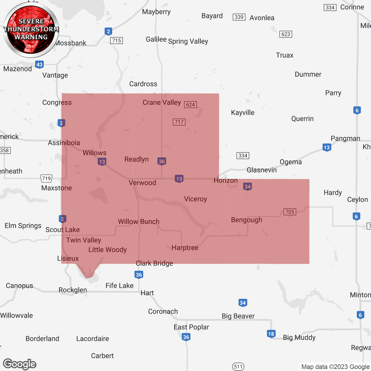 Severe Thunderstorm Warning Issued