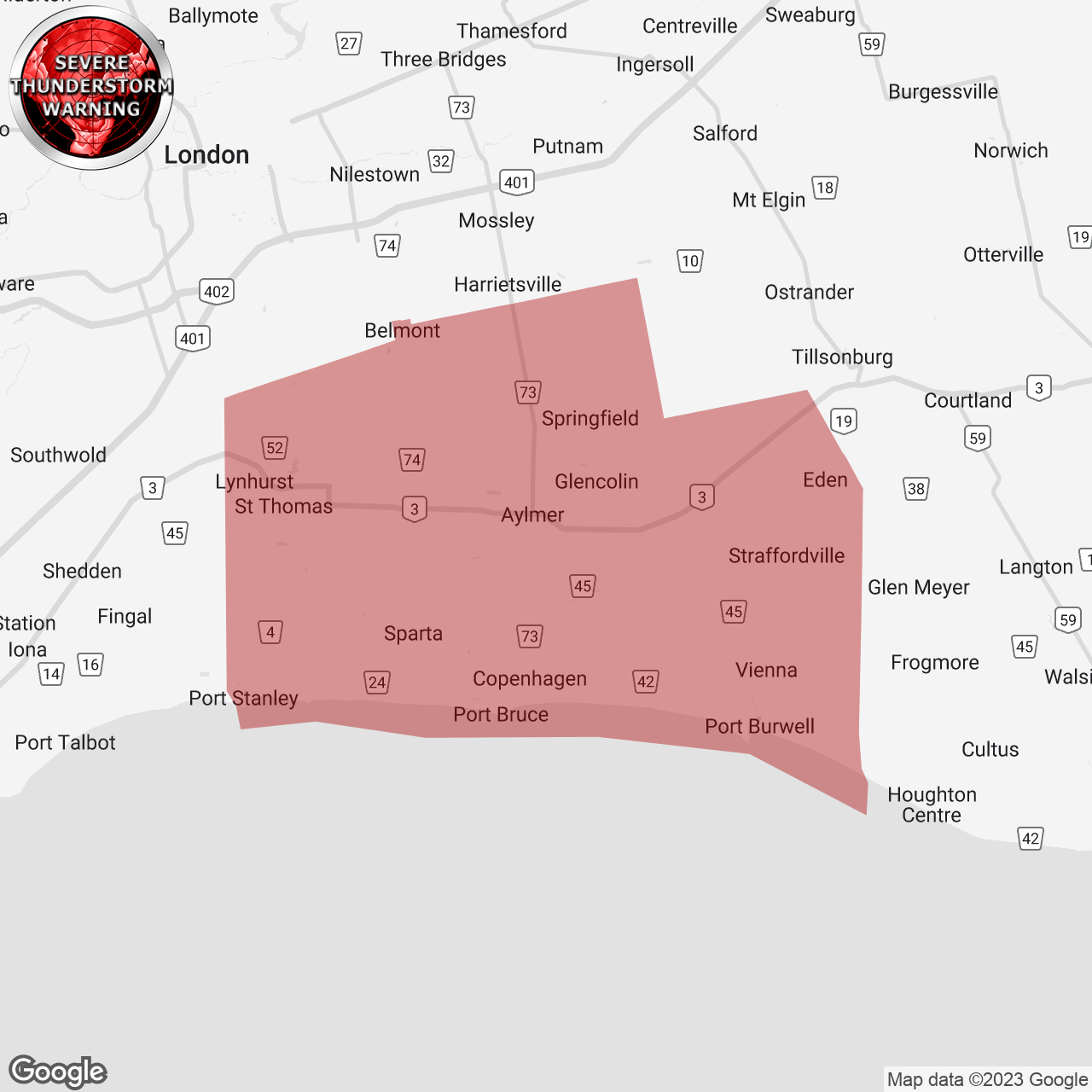 Severe Thunderstorm Warning Issued