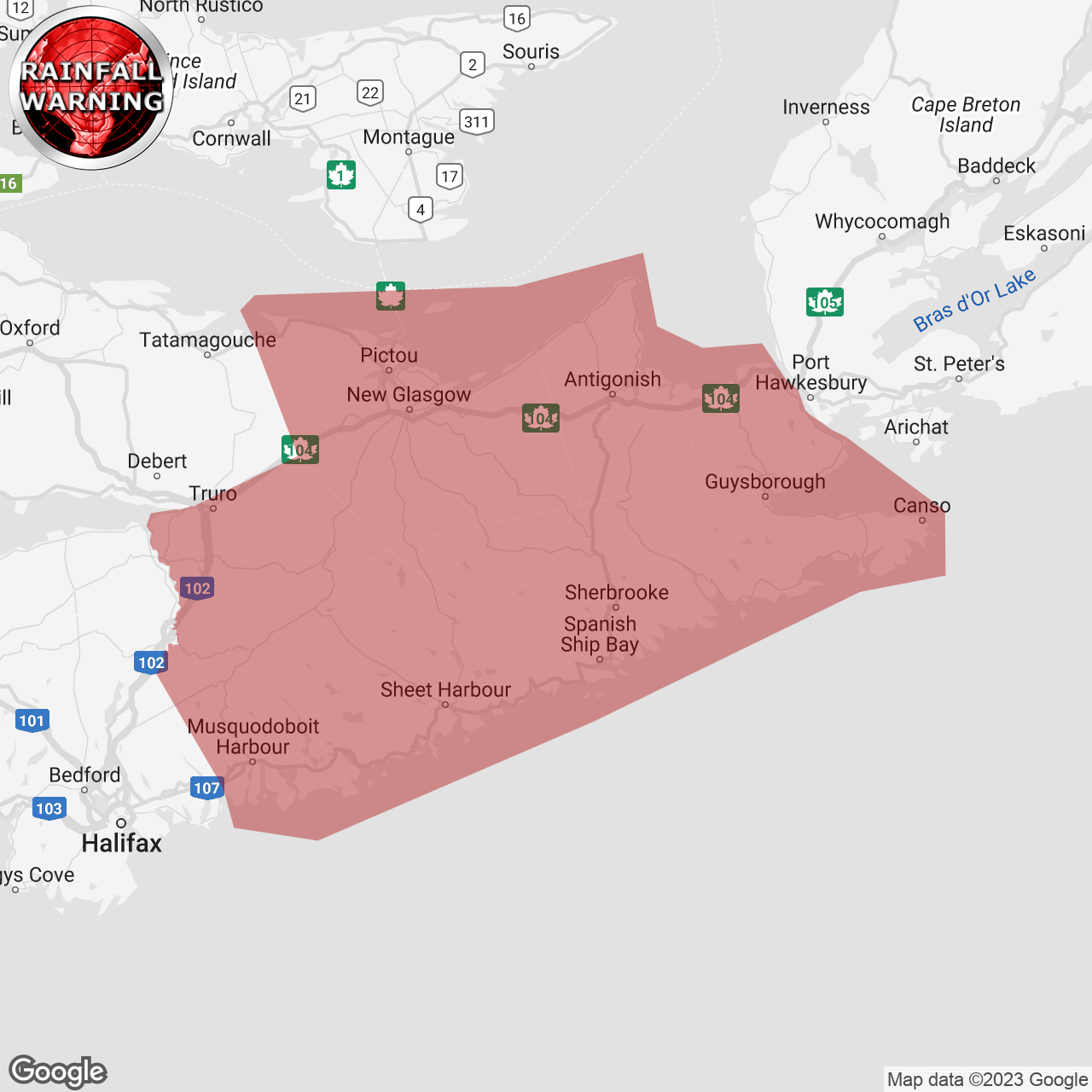 Rainfall Warning Issued