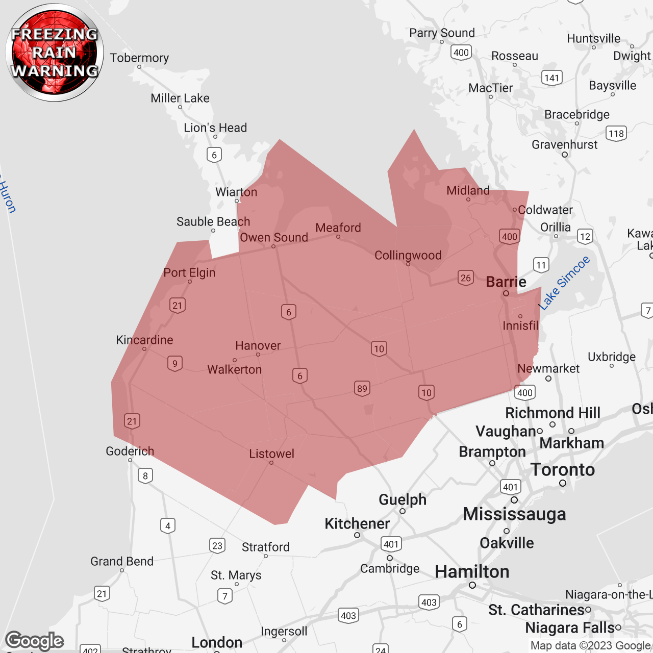 Freezing Rain Warning Issued