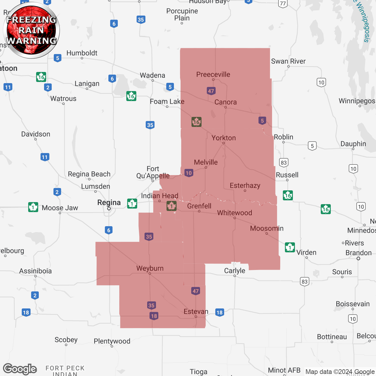 Freezing Rain Warning Issued