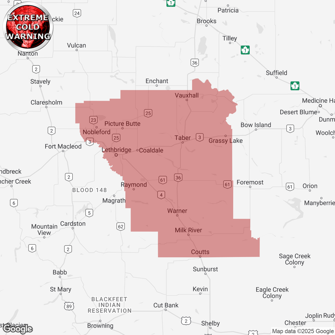 Extreme Cold Warning Issued