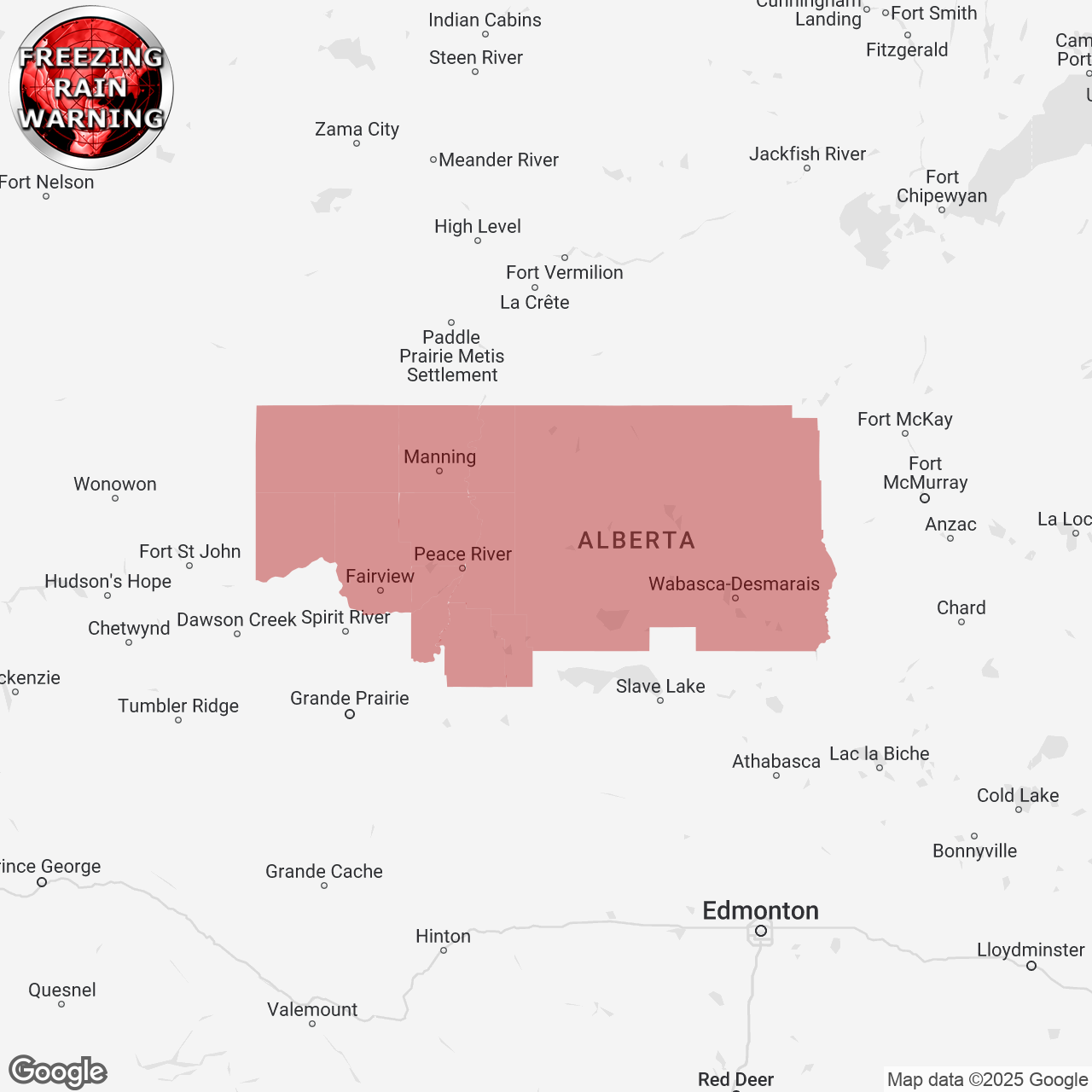 Freezing Rain Warning Issued