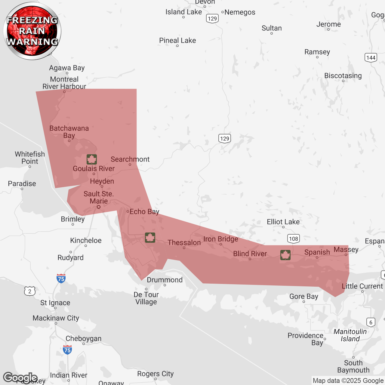 Freezing Rain Warning Issued