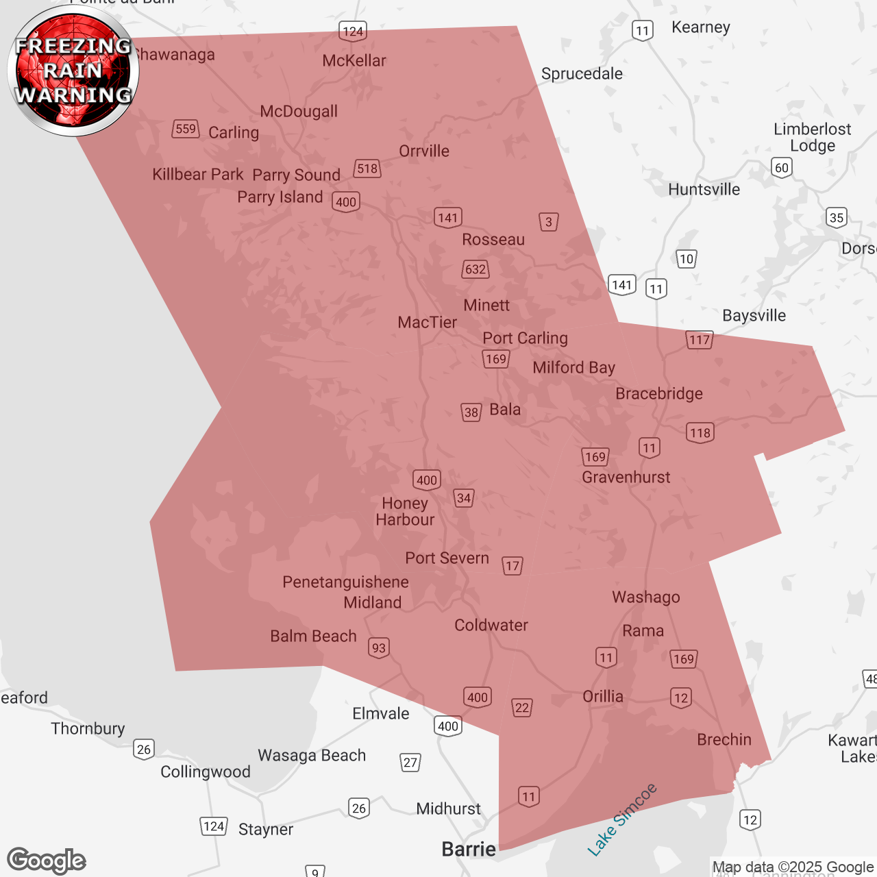 Freezing Rain Warning Issued