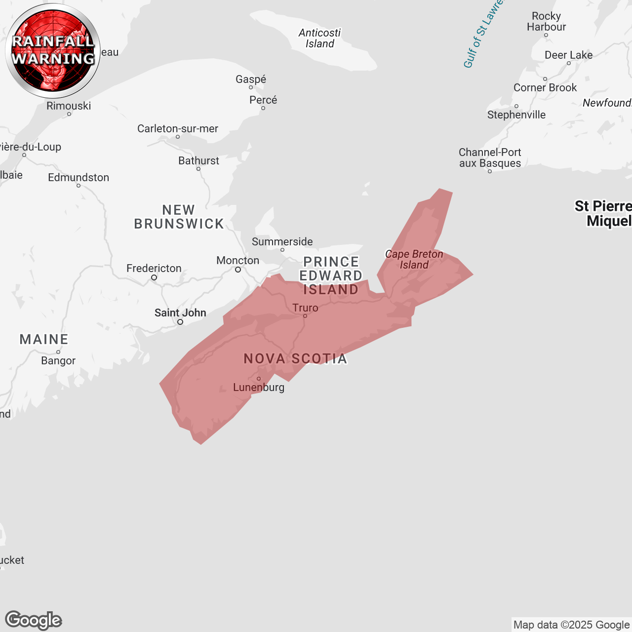 Rainfall Warning Issued
