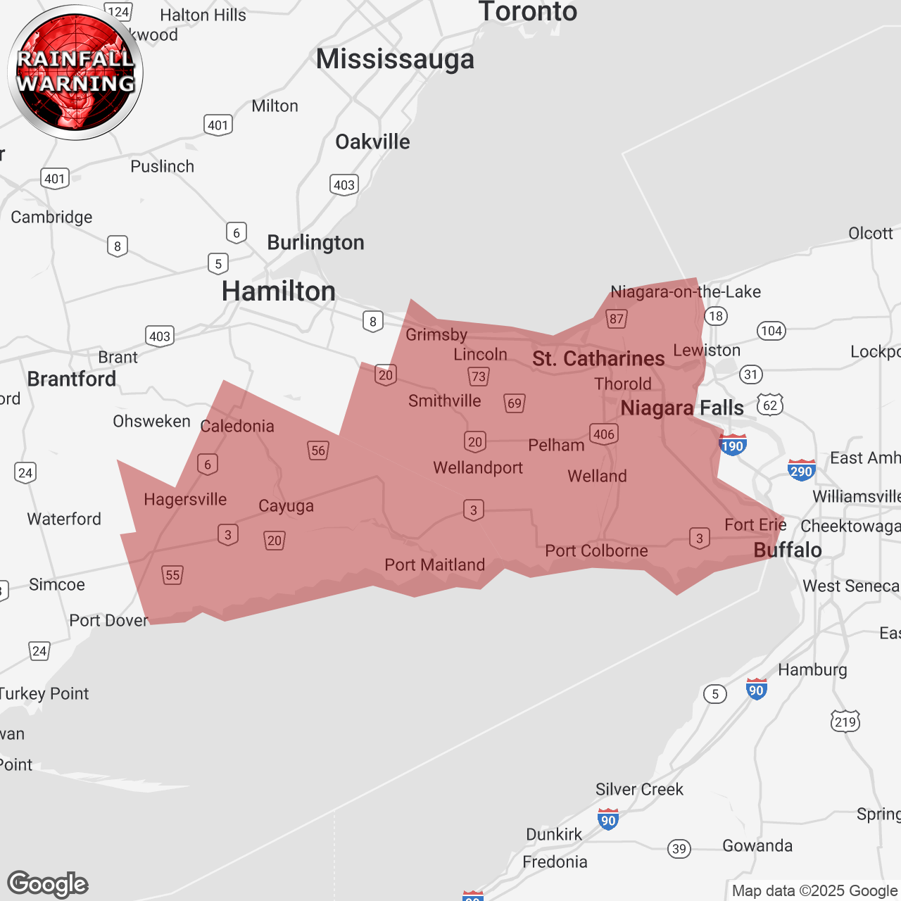 Rainfall Warning Issued