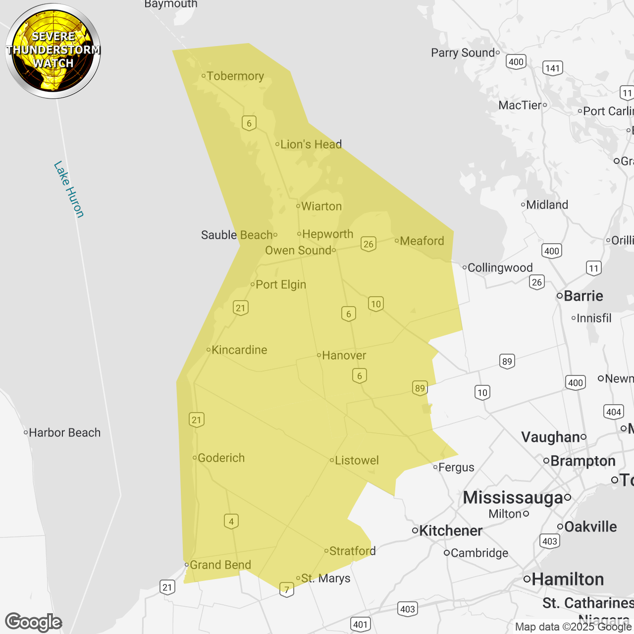 Severe Thunderstorm Watch Issued