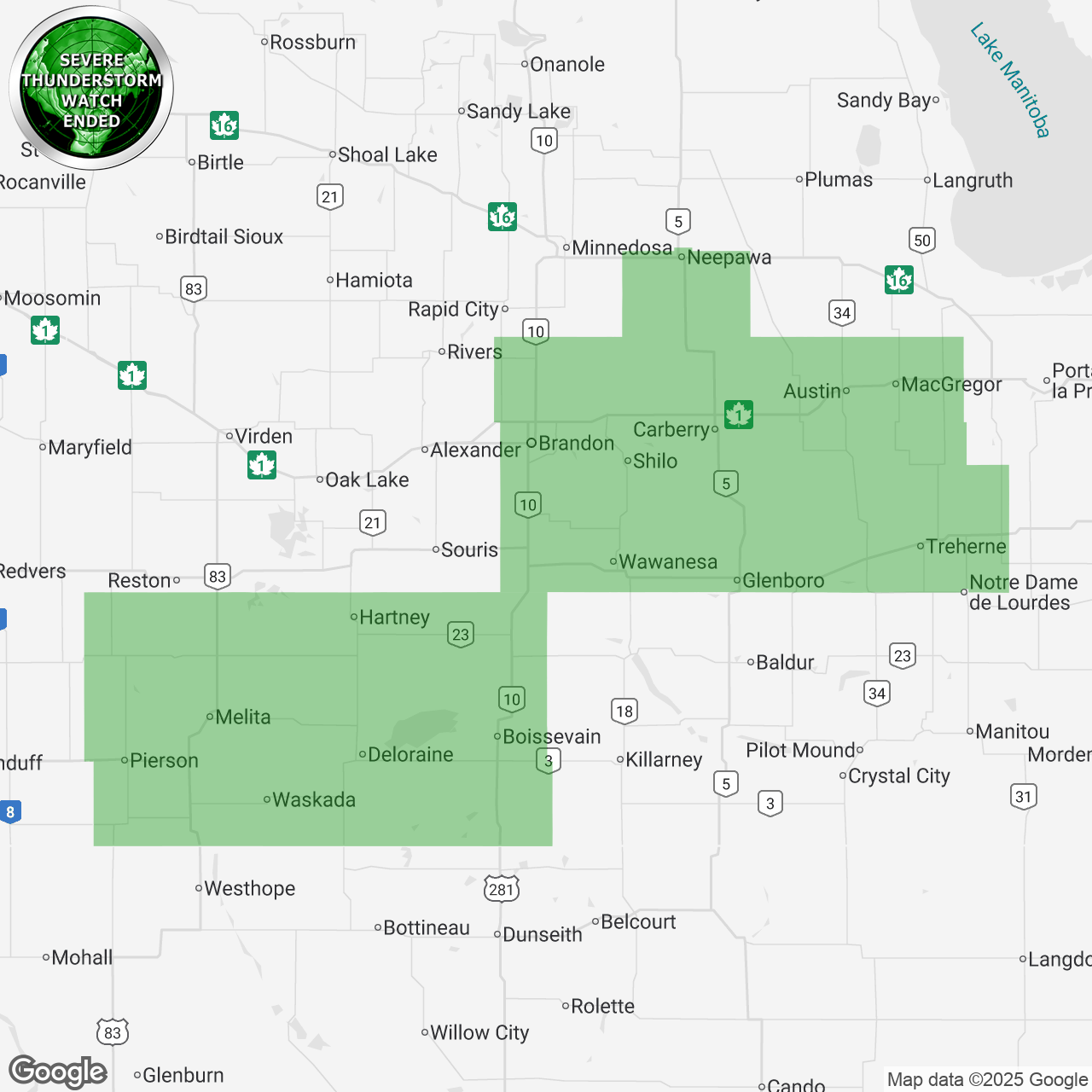 Severe Thunderstorm Watch Ended