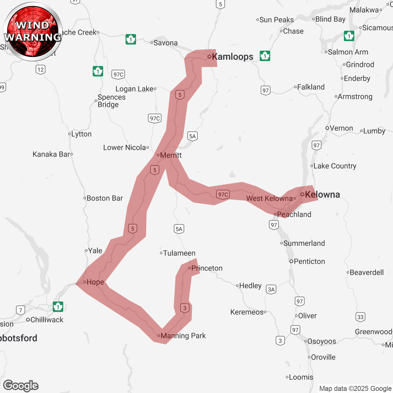 Wind Warning Issued