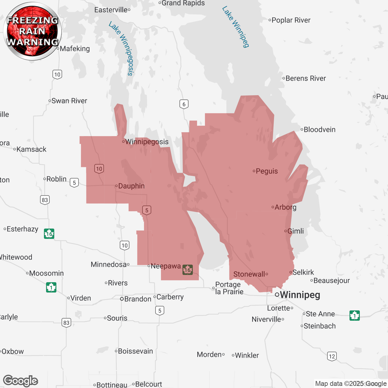 Freezing Rain Warning Issued